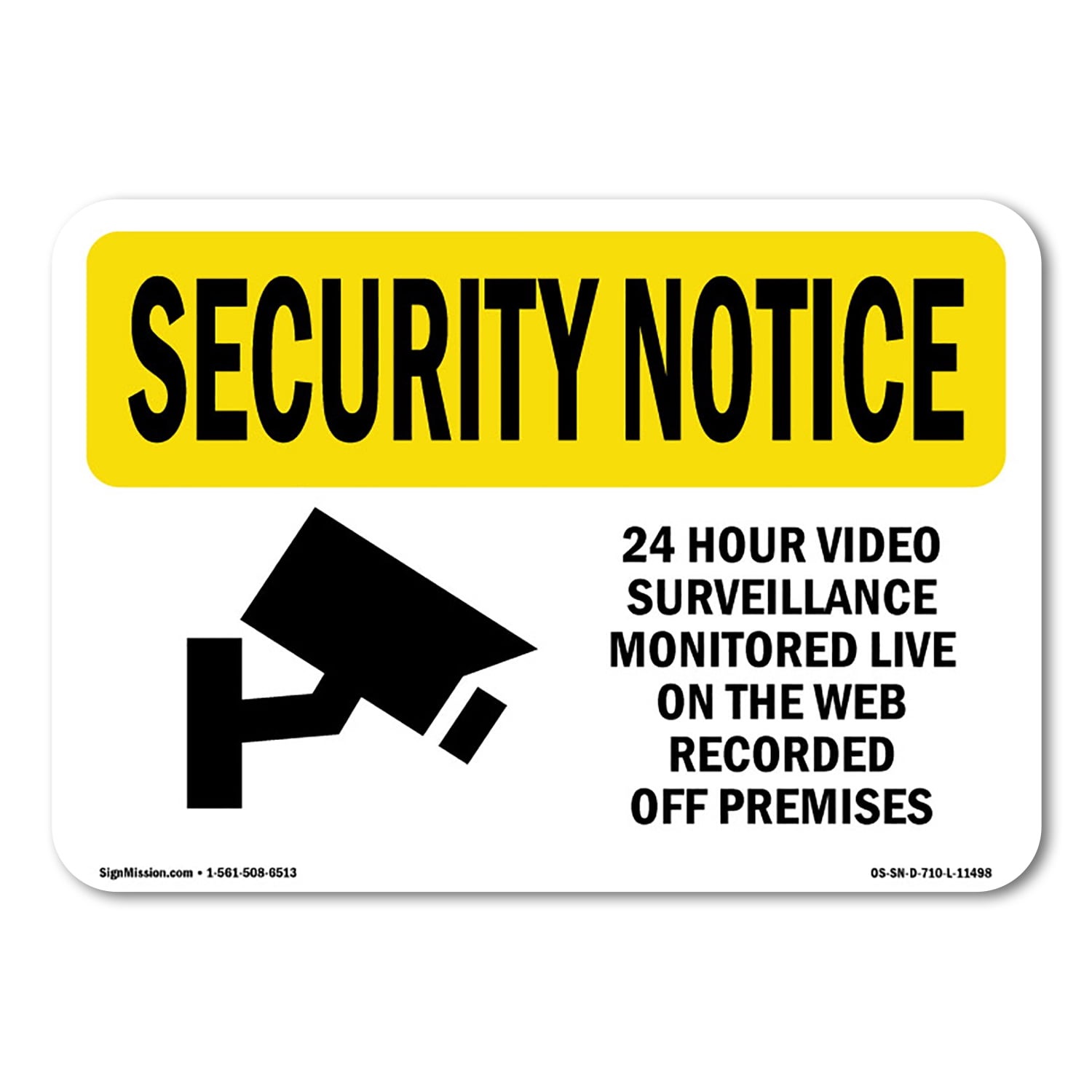 OSHA SECURITY NOTICE Sign - 24 Hour Video Surveillance | Plastic Sign ...