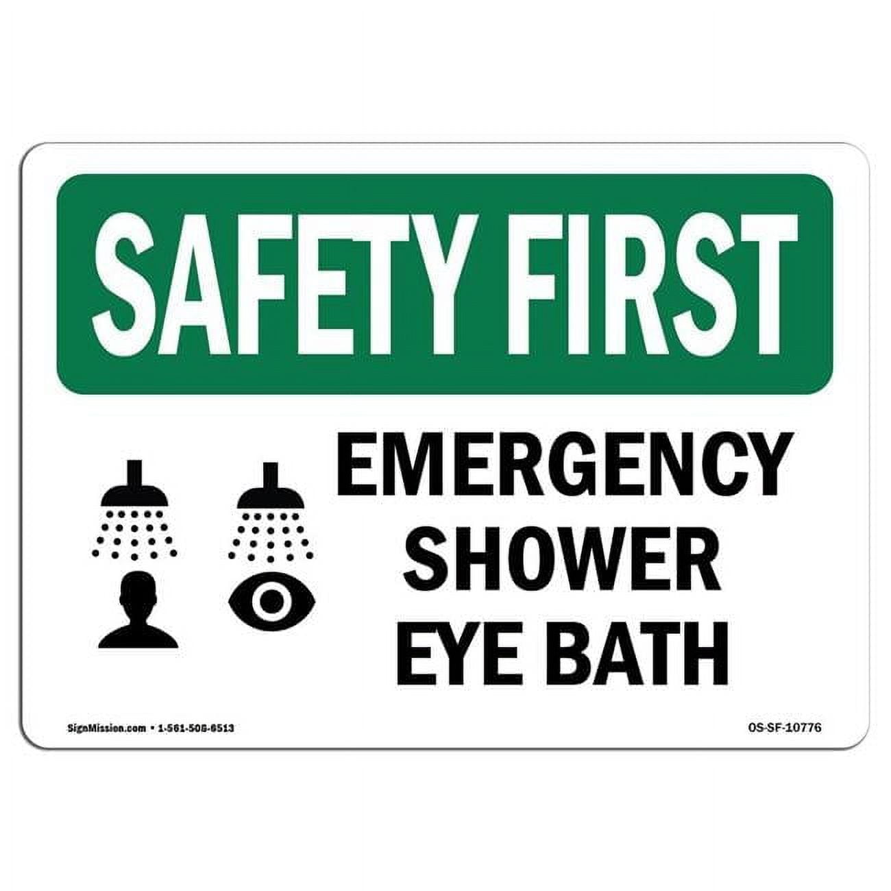OSHA Safety First Sign - Emergency Shower Eye Bath - Walmart.com