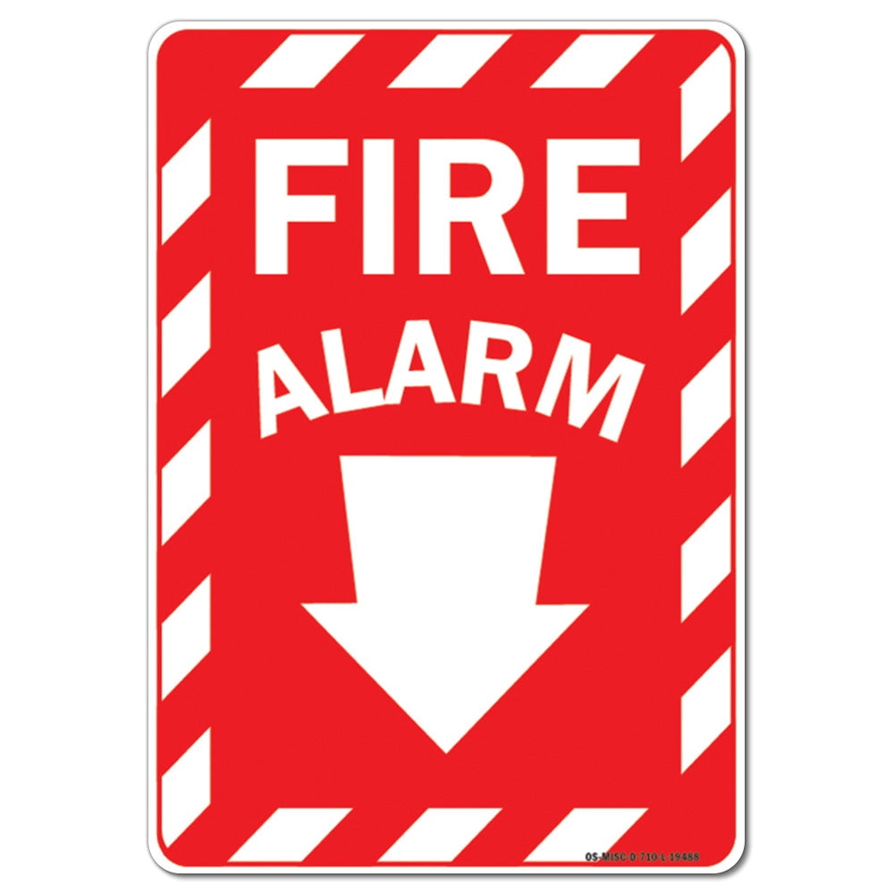 OSHA Sign - Fire Alarm Emergency Sign with Arrow | Plastic Sign ...