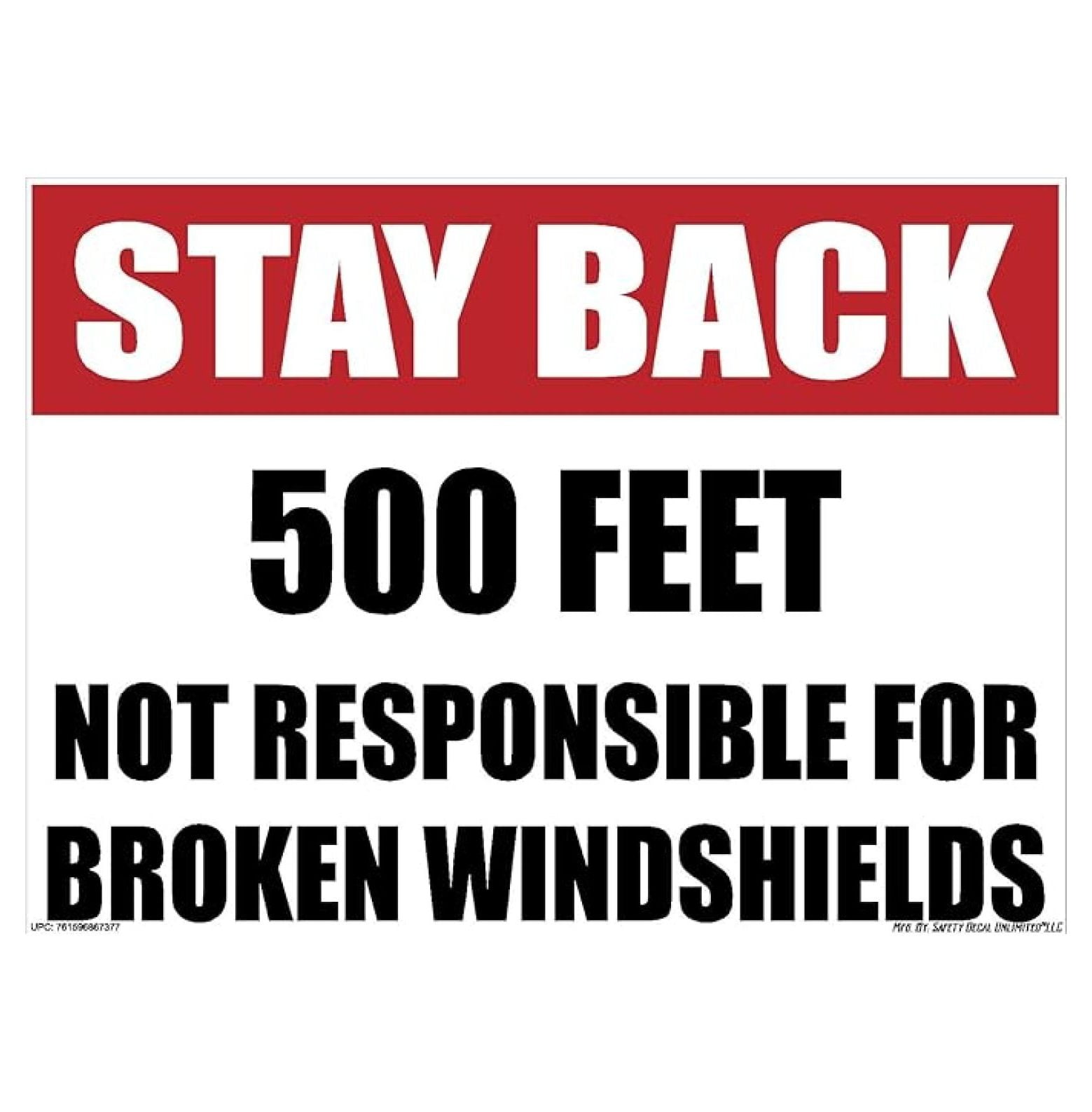 OSHA Stay Back Sign - Windshield Safety Decal - 100/200/300/500FT ...