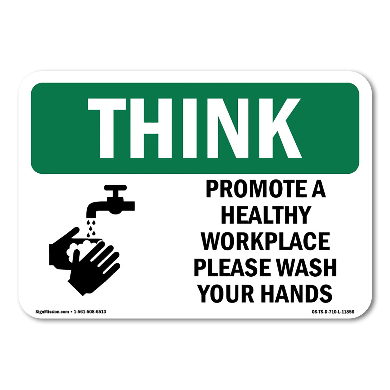 OSHA THINK Sign - Promote A Healthy Workplace With Symbol | Decal ...