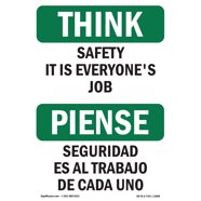 OSHA BE CAREFUL Sign - Watch Your Step With Symbol Bilingual | Decal ...