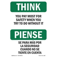 OSHA BE CAREFUL Sign - Watch Your Step With Symbol Bilingual | Decal ...