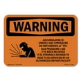 OSHA WARNING Sign - Accumulator Is Under High Pressure With Symbol ...