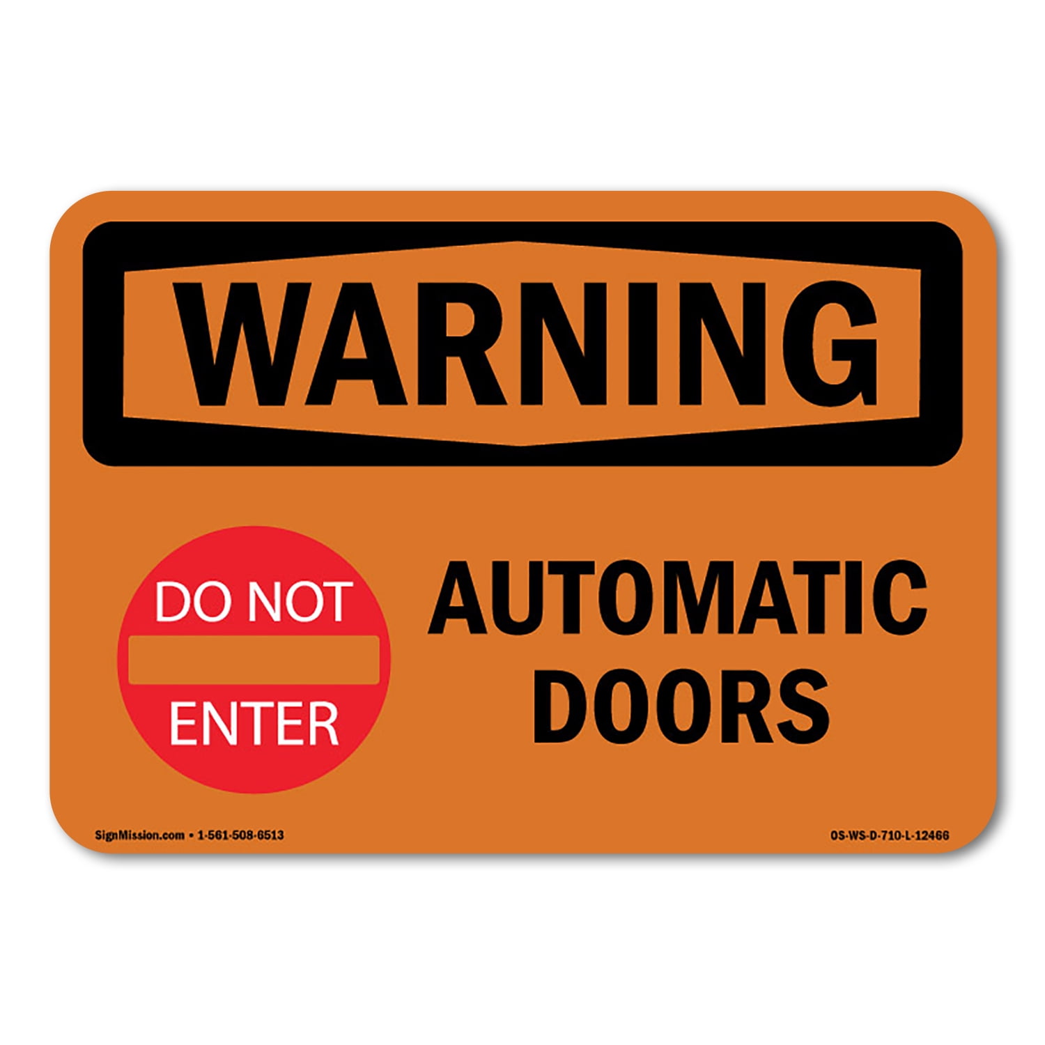 OSHA WARNING Sign - Automatic Door With Symbol | Decal | Protect Your ...