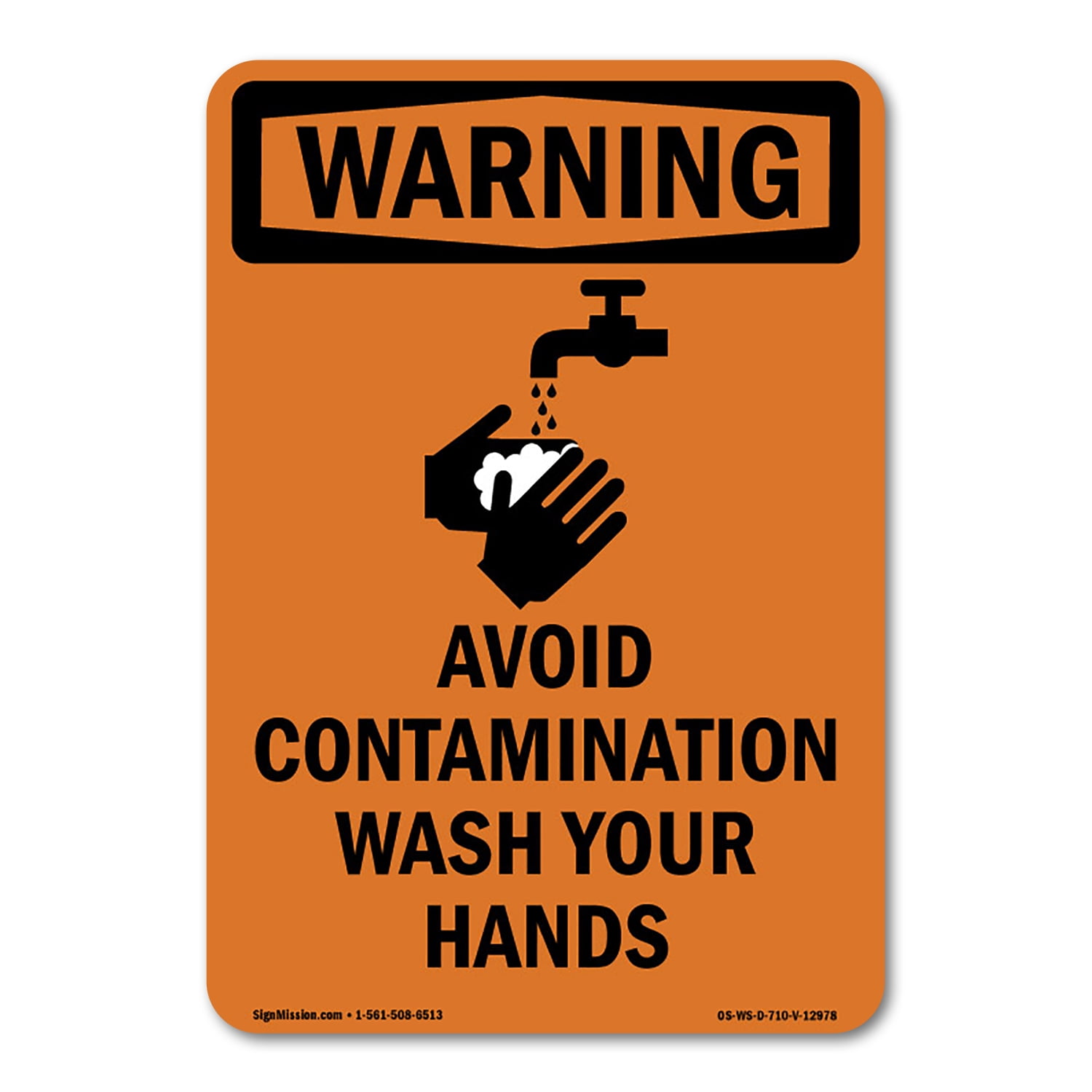 OSHA WARNING Sign - Avoid Contamination With Symbol | Peel And Stick ...