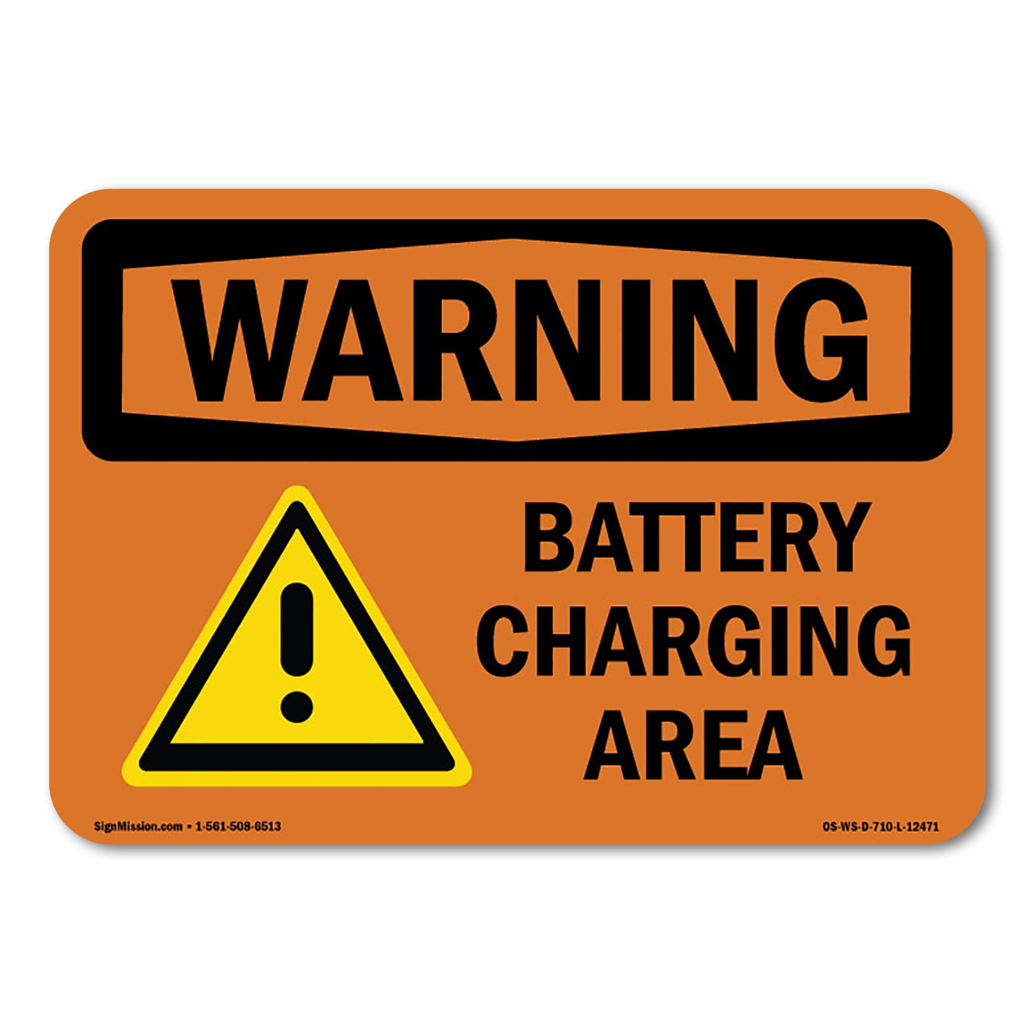 OSHA WARNING Sign - Battery Charging Area | Plastic Sign | Protect Your ...