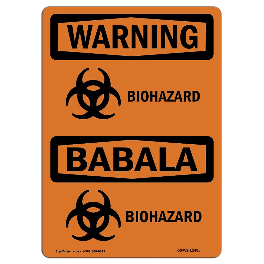 OSHA WARNING Sign - Biohazard Bilingual | Aluminum Sign | Protect Your ...
