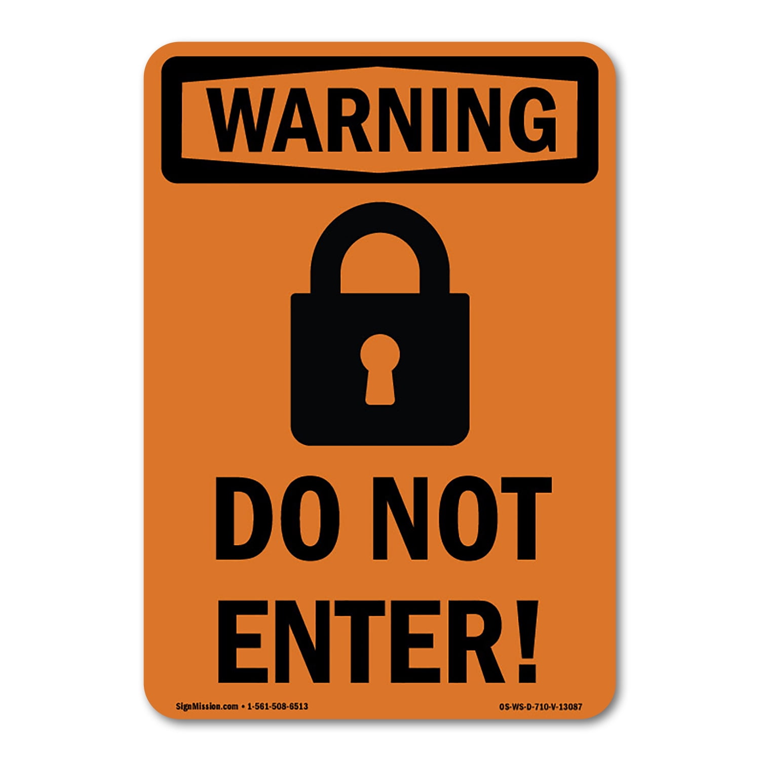 OSHA WARNING Sign - Do Not Enter! With Symbol | Decal | Protect Your ...