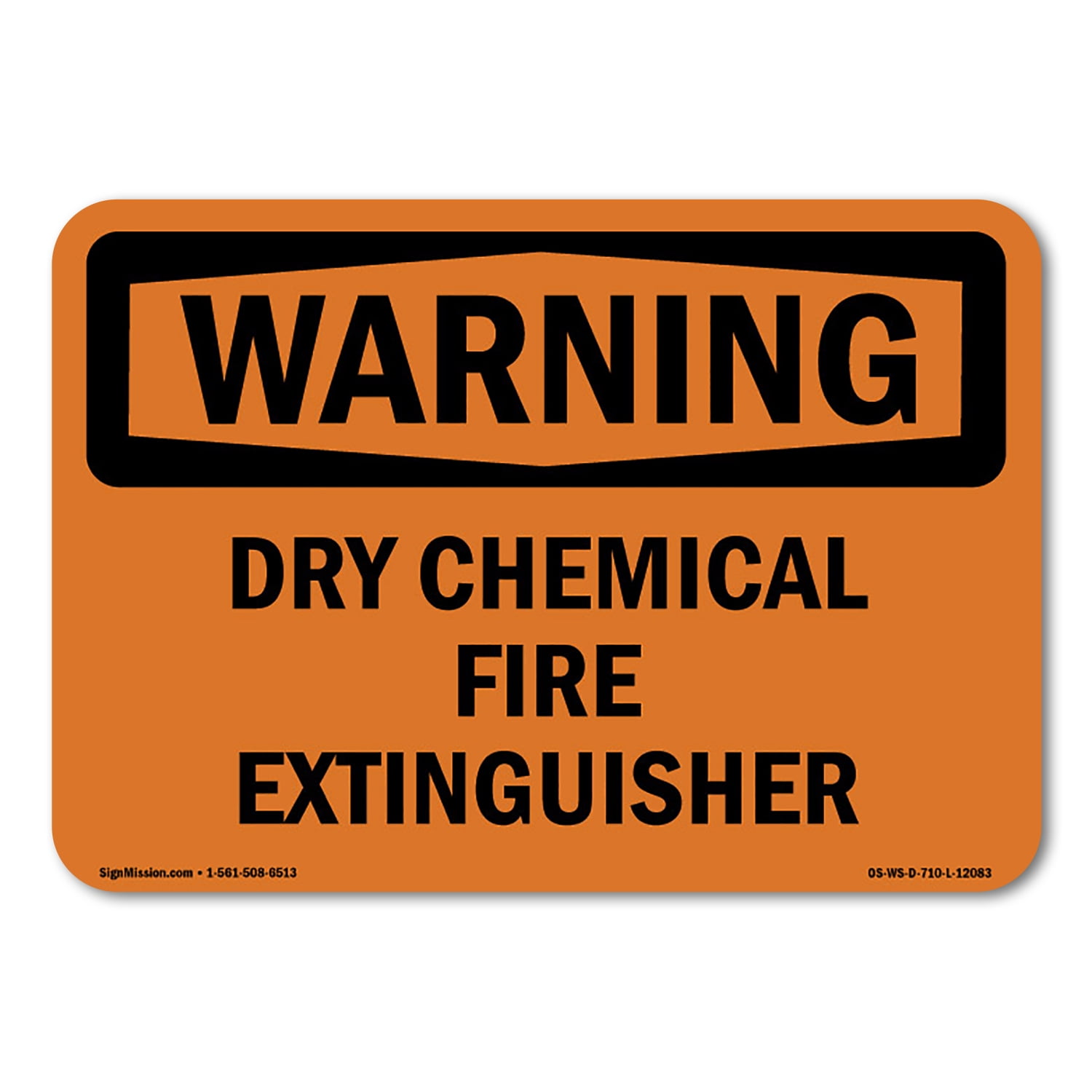 OSHA WARNING Sign - Dry Chemical Fire Extinguisher | Plastic Sign ...