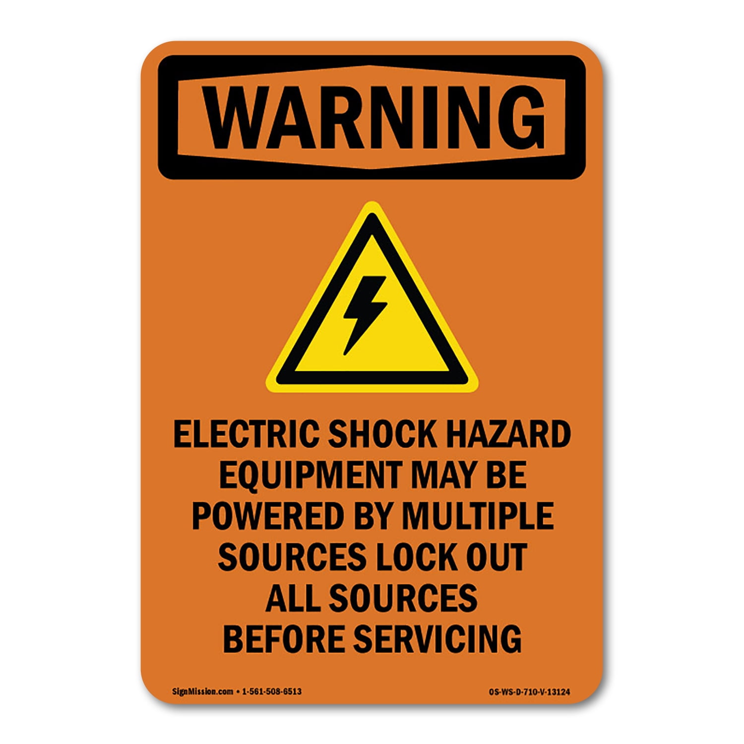 OSHA WARNING Sign - Electric Shock Hazard With Symbol | Decal | Protect ...