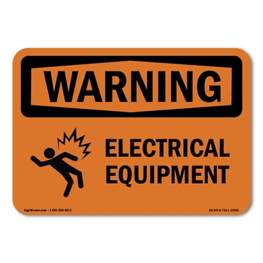 SignMission 12 x 18 in. OSHA Warning Sign - Electric Fence with Symbol ...