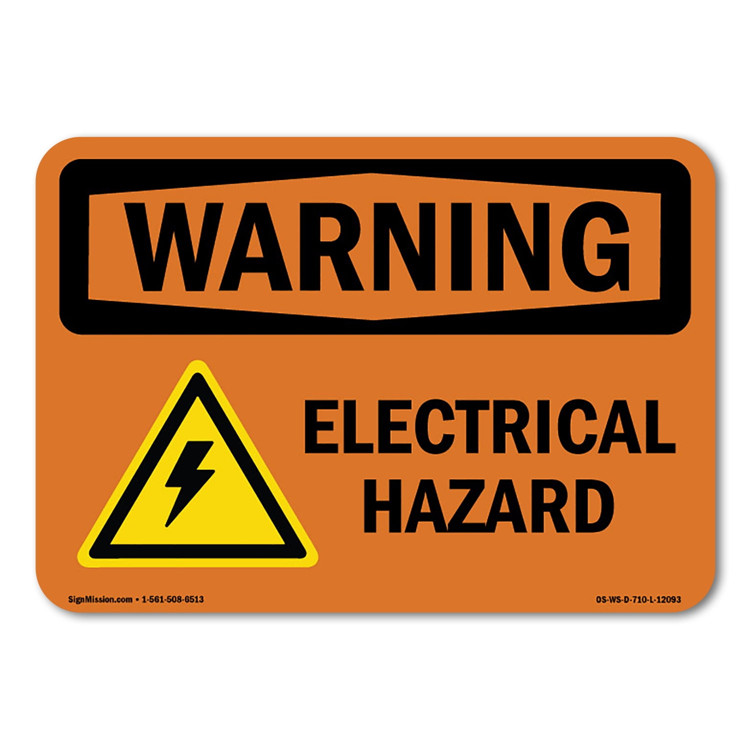 OSHA WARNING Sign - Electrical Hazard With Symbol | Decal | Protect ...