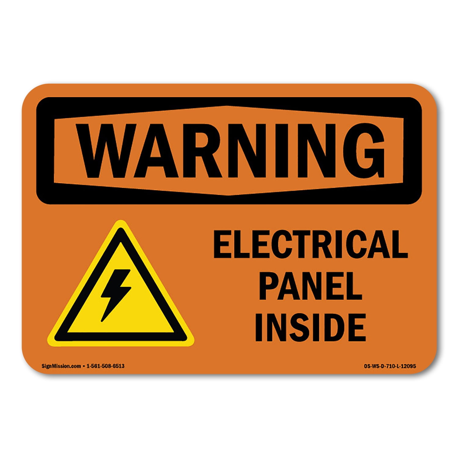 OSHA WARNING Sign - Electrical Panel Inside With Symbol | Decal ...