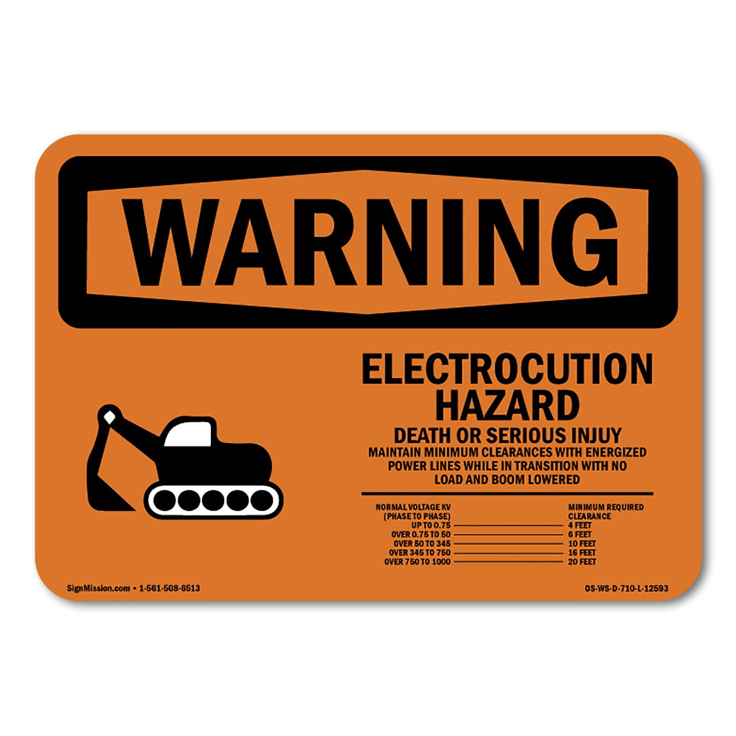 OSHA WARNING Sign - Electrocution Hazard Crane | Decal | Protect Your ...