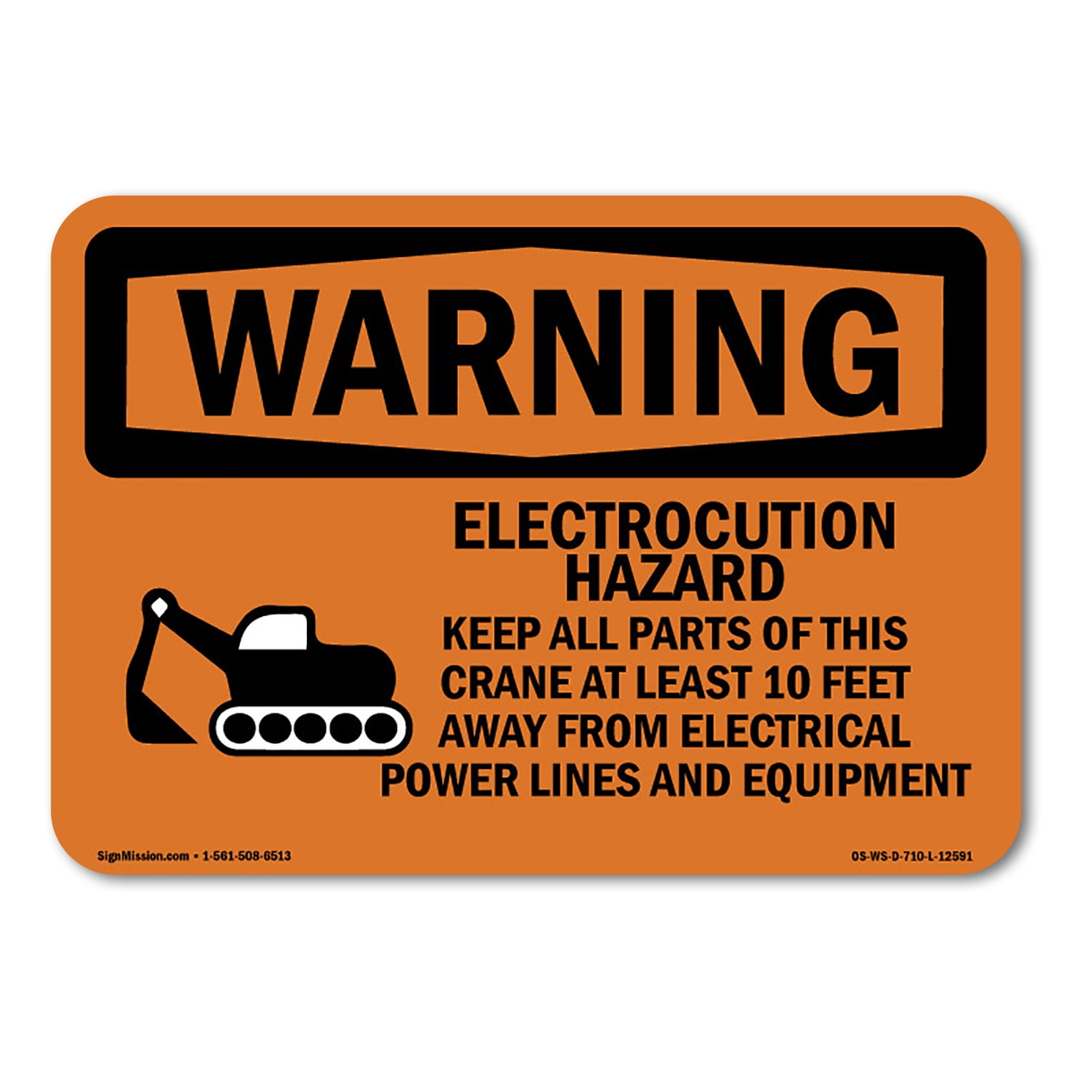 OSHA WARNING Sign - Electrocution Hazard Crane | Plastic Sign | Protect ...