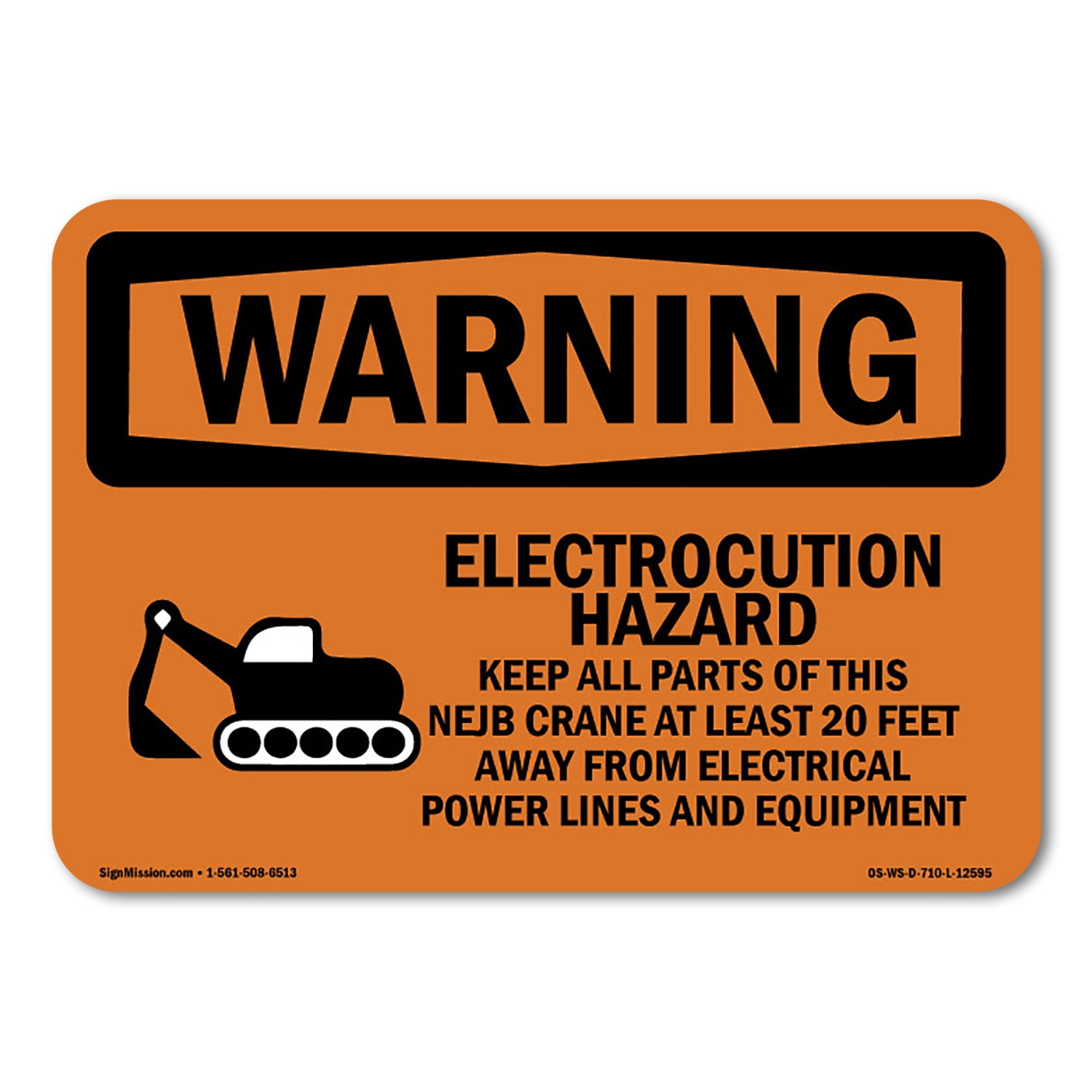 OSHA WARNING Sign - Electrocution Hazard Crane | Plastic Sign | Protect ...