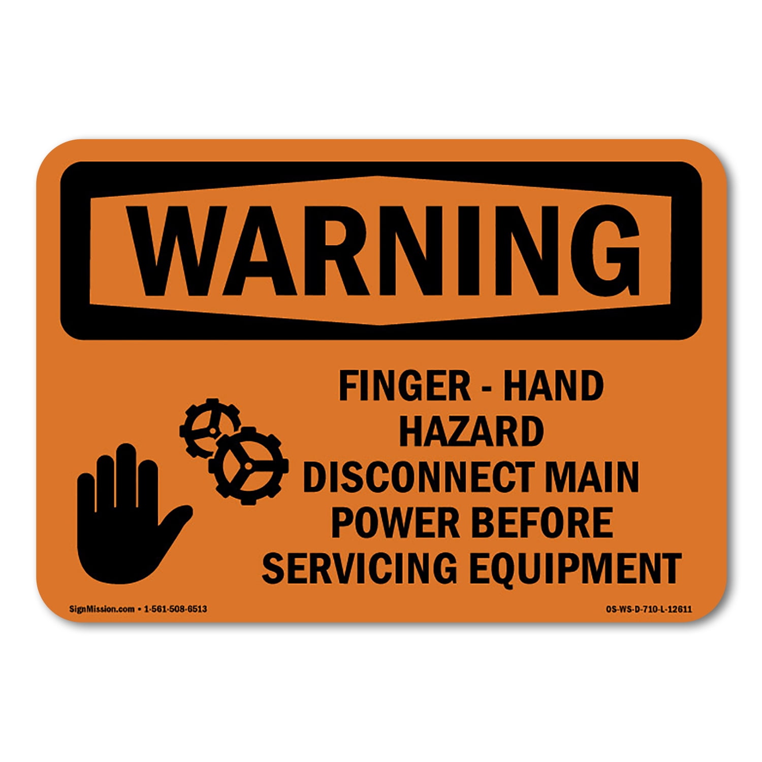 OSHA WARNING Sign - Finger - Hand Hazard | Decal | Protect Your ...