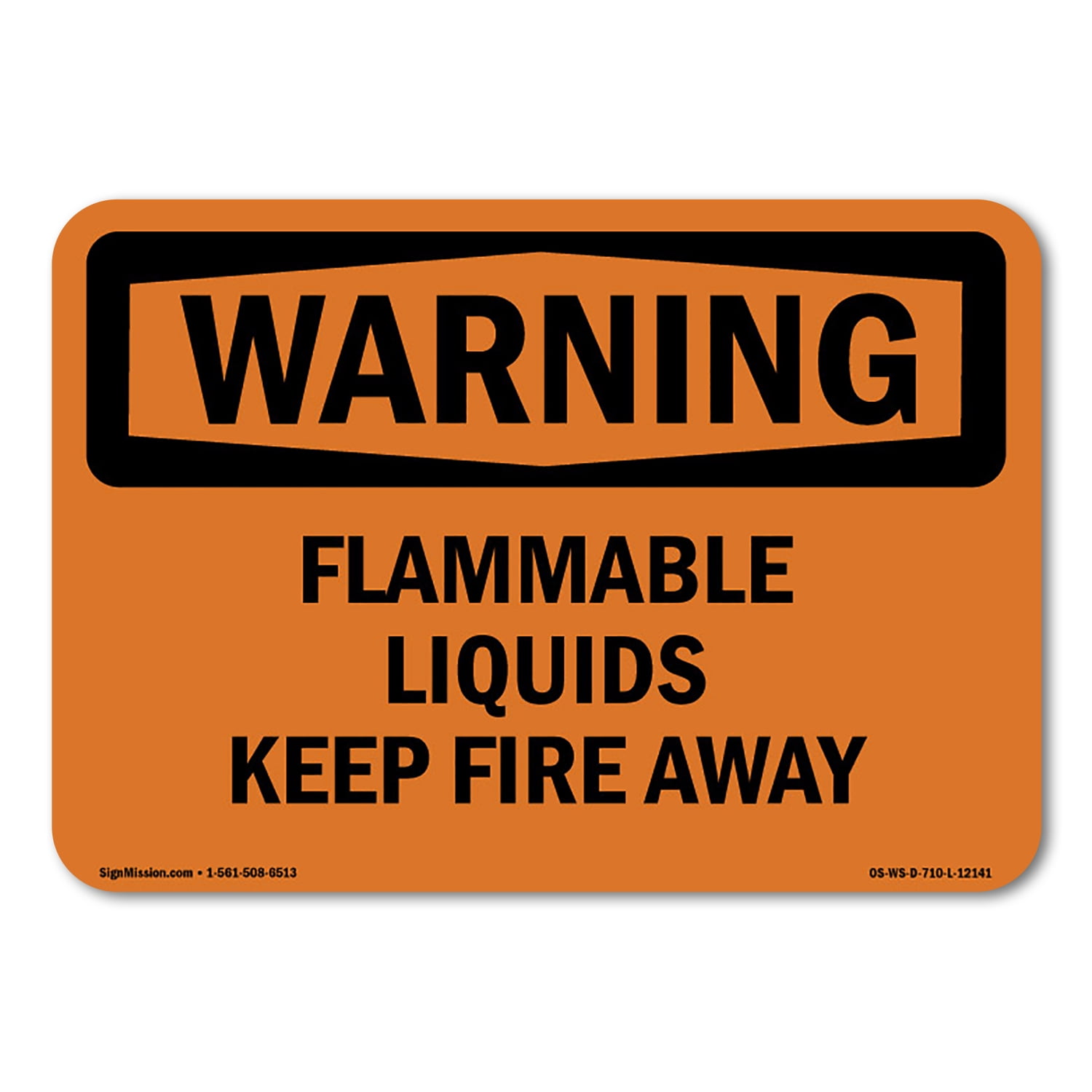 OSHA WARNING Sign - Flammable Liquids Keep Fire Away | Decal | Protect ...