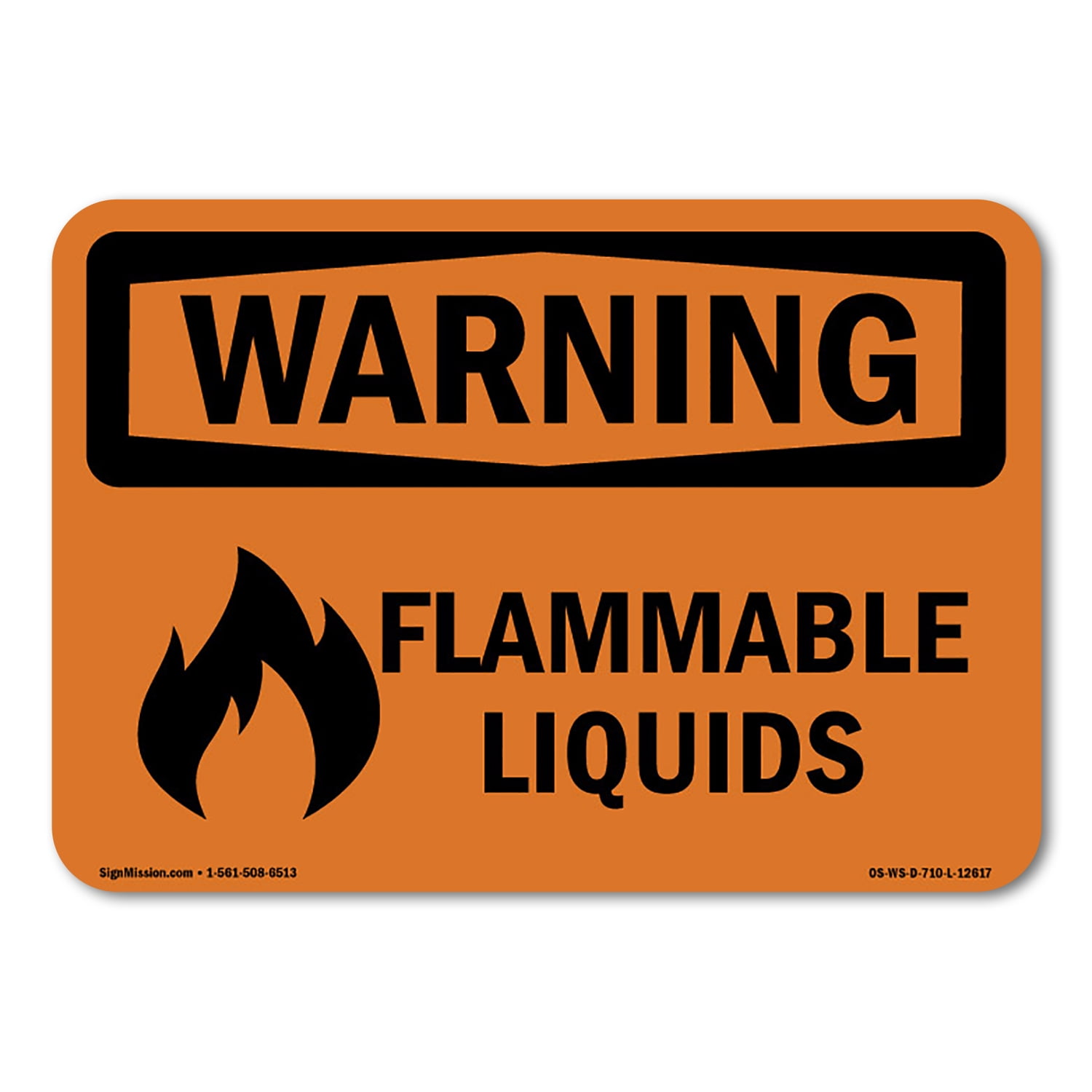 OSHA WARNING Sign - Flammable Liquids | Plastic Sign | Protect Your ...