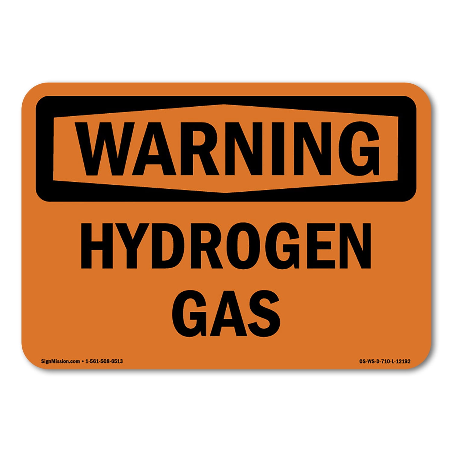 OSHA WARNING Sign - Hydrogen Gas | Plastic Sign | Protect Your Business ...