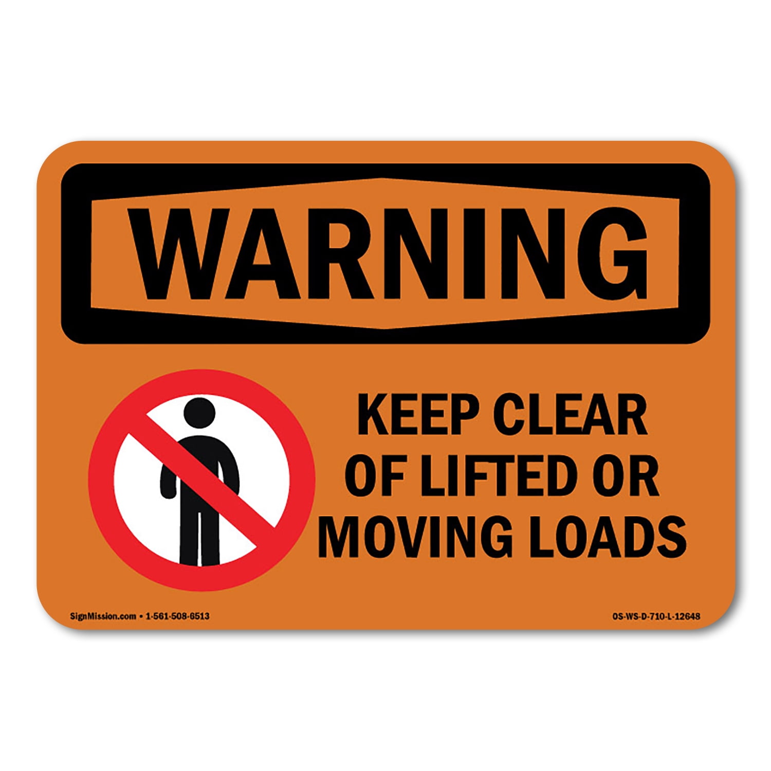 OSHA WARNING Sign - Keep Clear Of Lifted Or Moving Loads | Decal ...