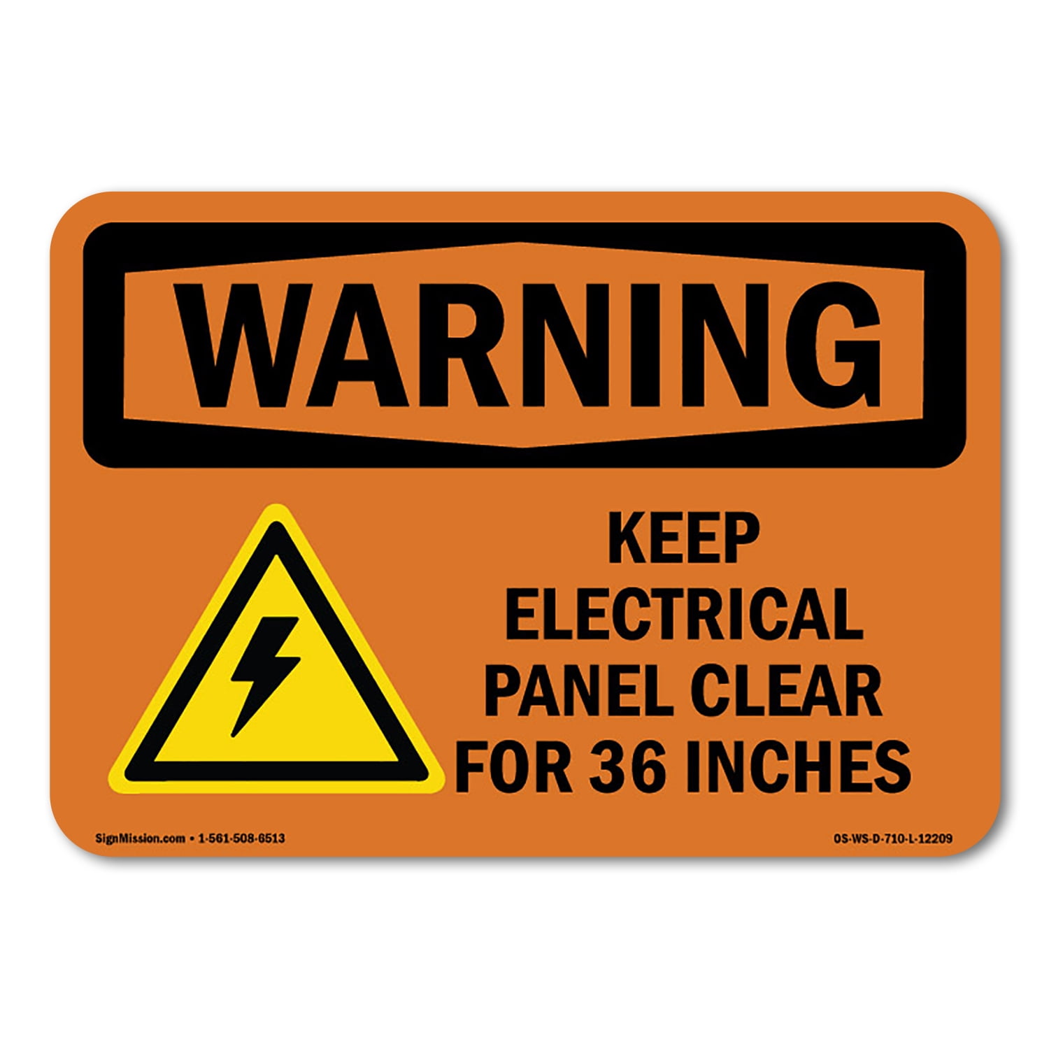 OSHA WARNING Sign - Keep Electrical Panel Clear With Symbol | Plastic ...