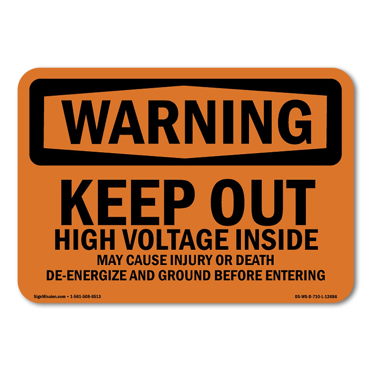 OSHA WARNING Sign - Keep Out High Voltage Injury Death Ground | Decal ...