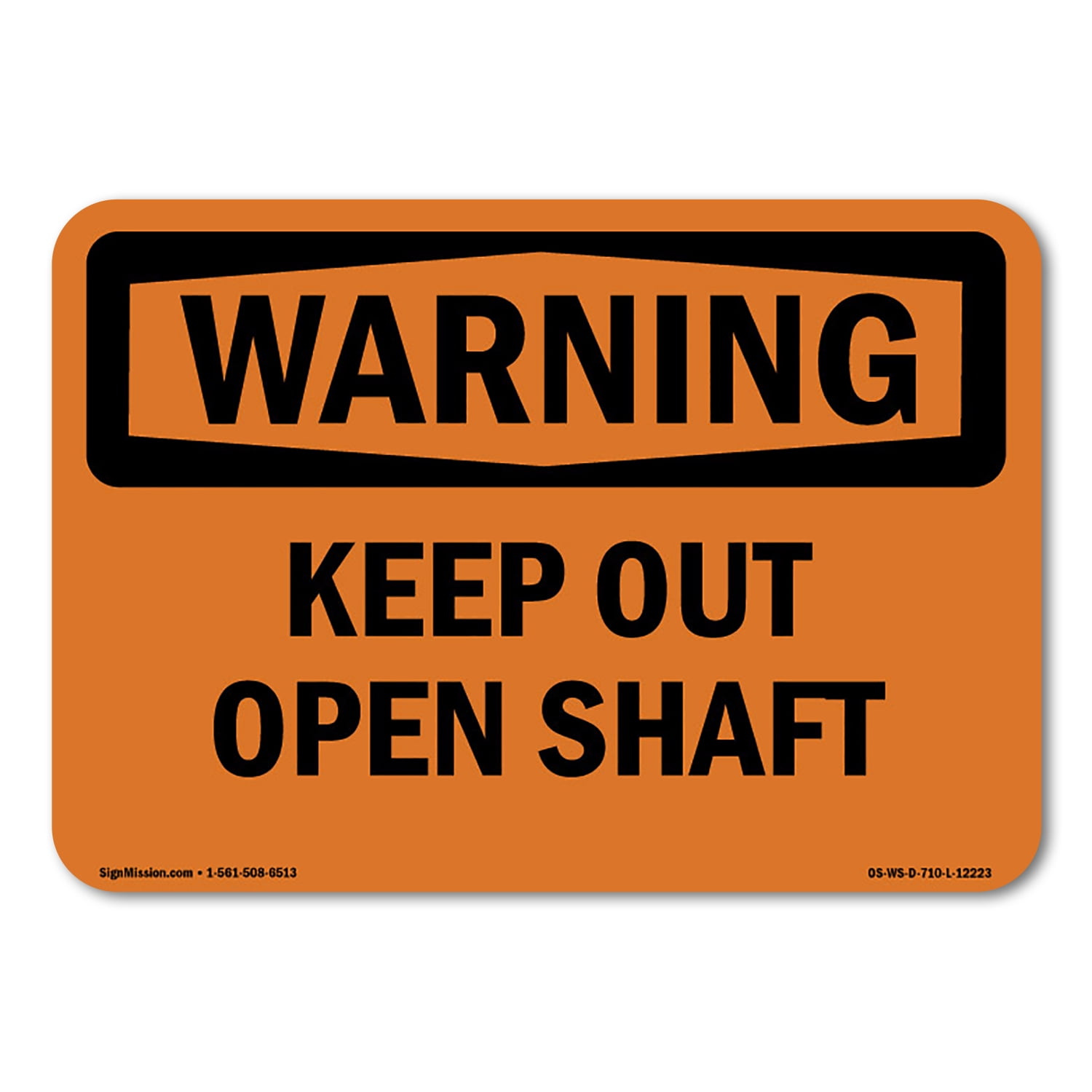 OSHA WARNING Sign - Keep Out Open Shaft | Plastic Sign | Protect Your ...