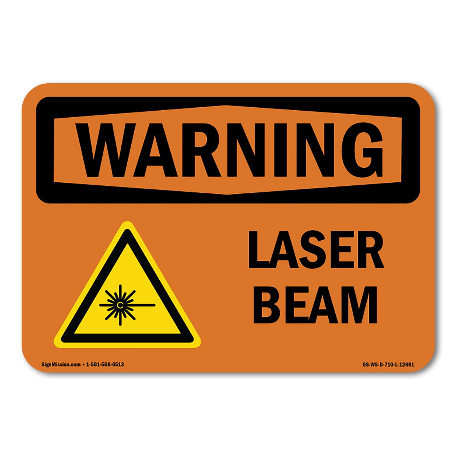 OSHA WARNING Sign - Laser Beam | Plastic Sign | Protect Your Business ...