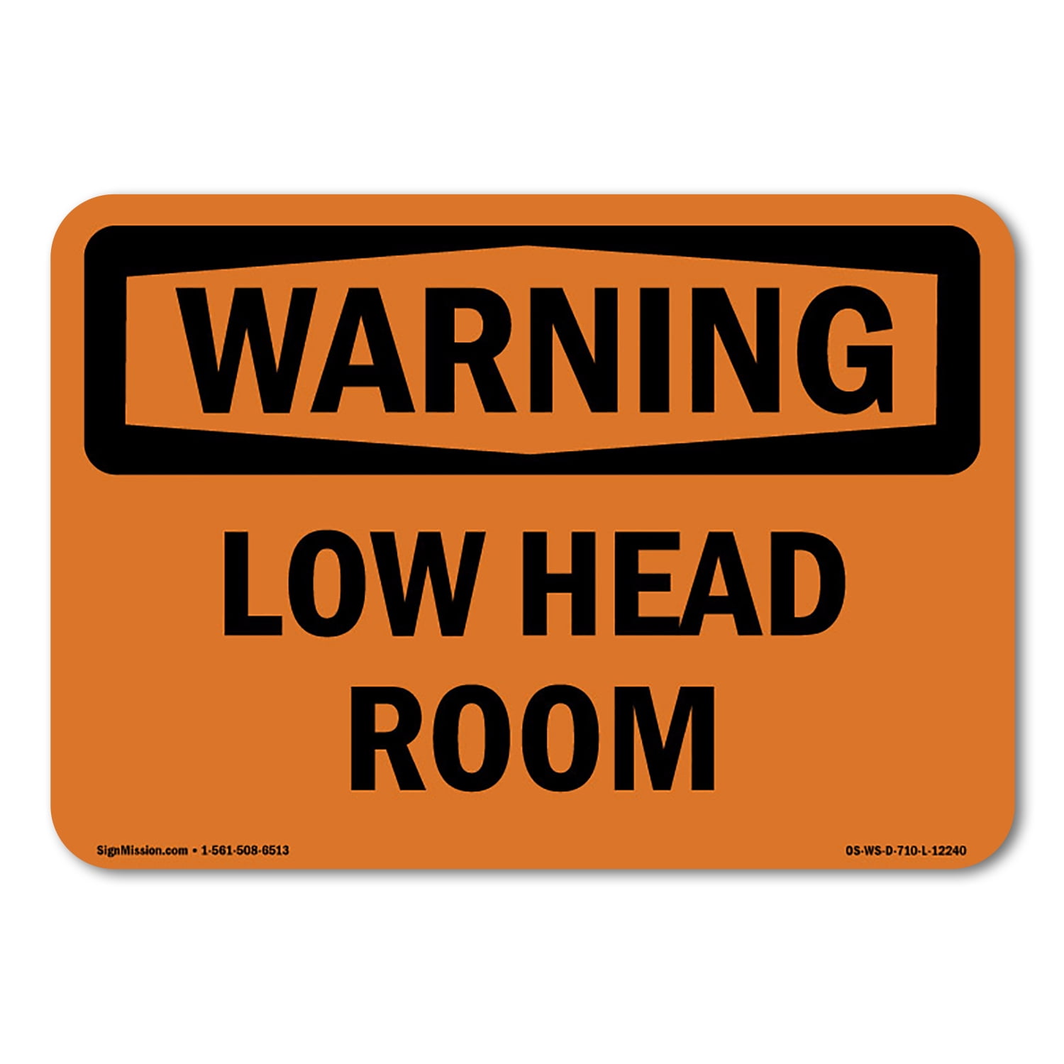 OSHA WARNING Sign - Low Head Room | Decal | Protect Your Business ...