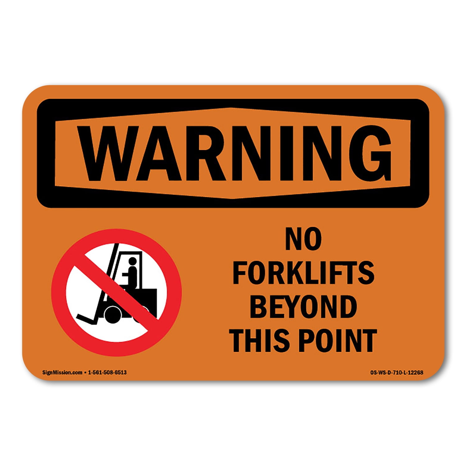 OSHA WARNING Sign - No Forklifts Beyond This Point With Symbol | Decal ...