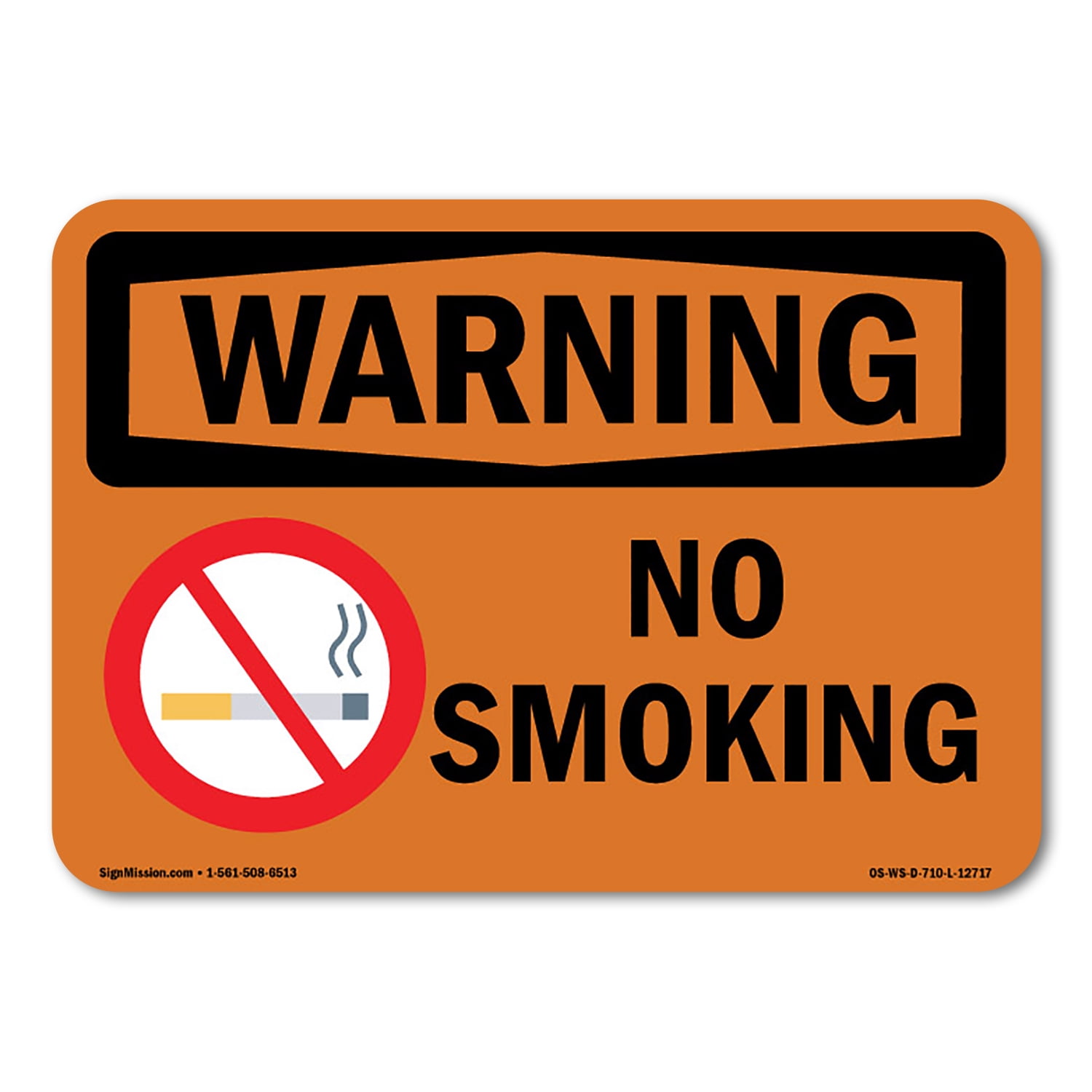 OSHA WARNING Sign - No Smoking | Decal | Protect Your Business ...