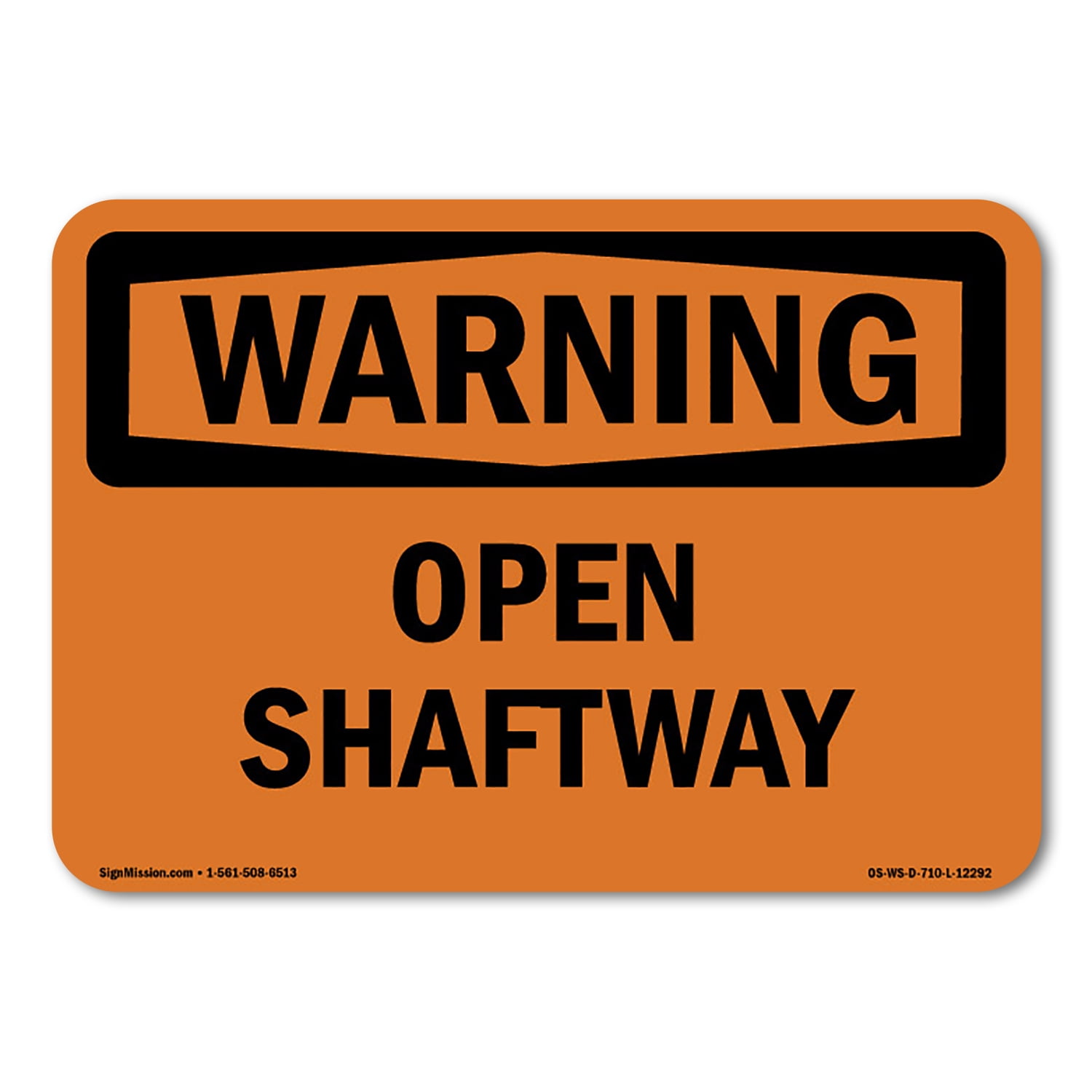 OSHA WARNING Sign - Open Shaftway | Plastic Sign | Protect Your ...
