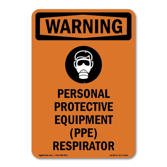 OSHA WARNING Sign - Personal Protective With Symbol | Peel And Stick ...