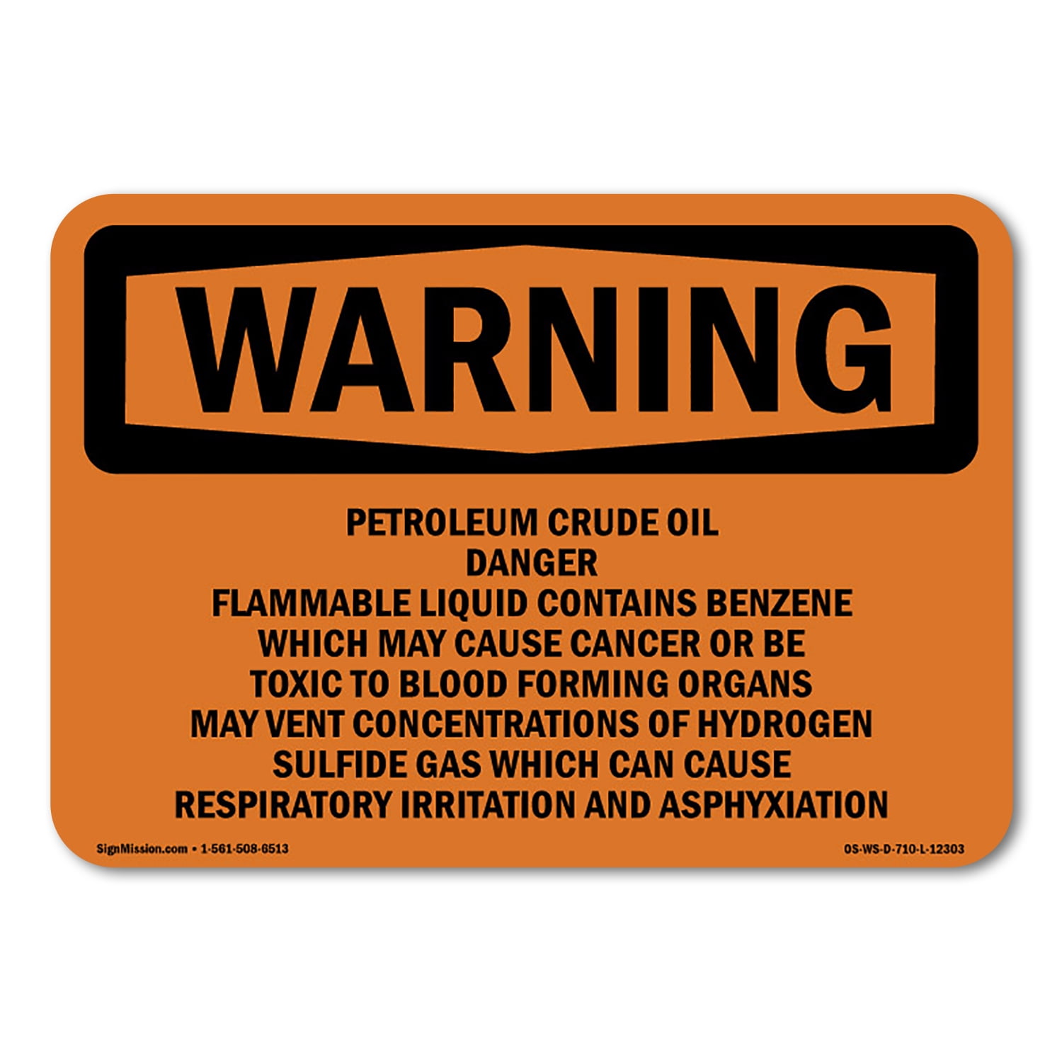 OSHA WARNING Sign - Petroleum Crude Oil Danger Flammable Liquid | Decal ...