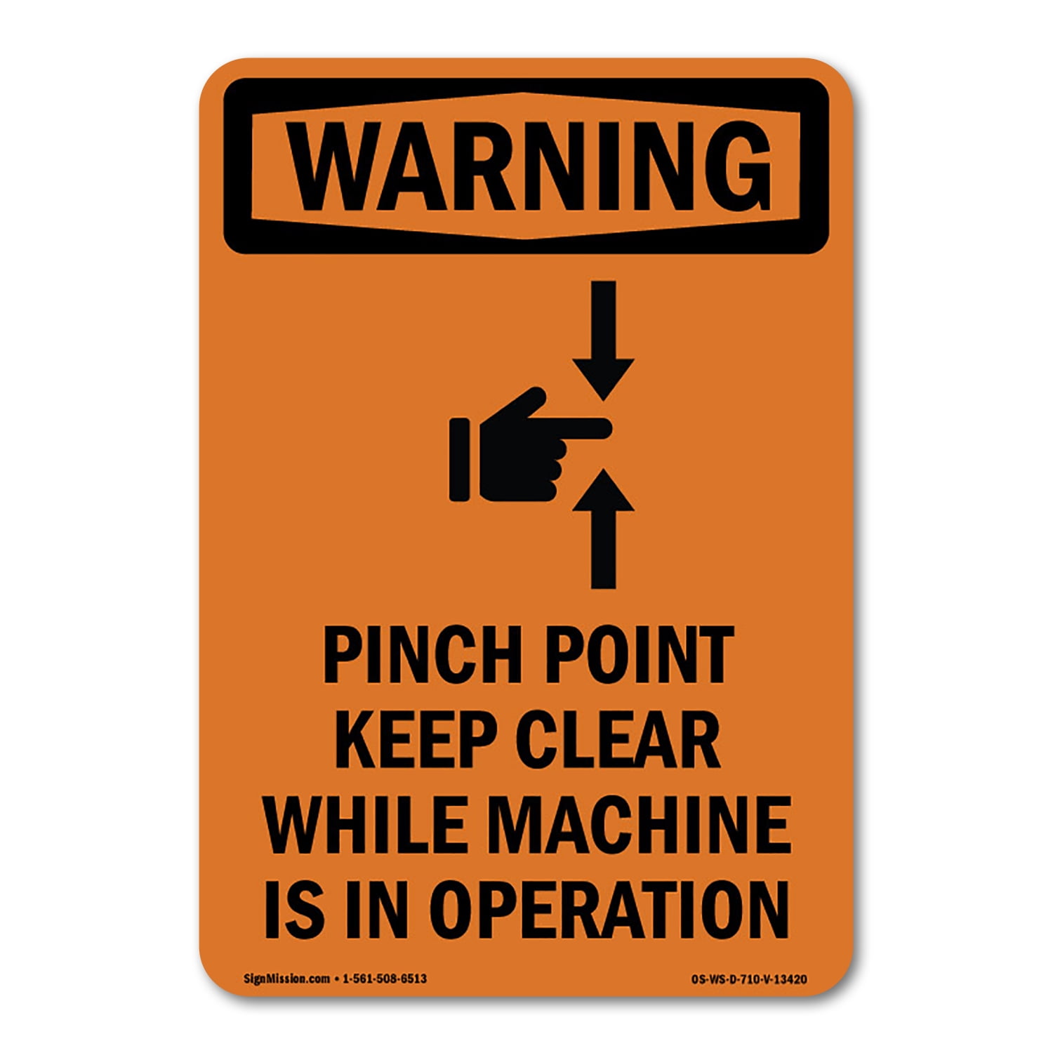 OSHA WARNING Sign - Pinch Point Keep Clear With Symbol | Decal ...