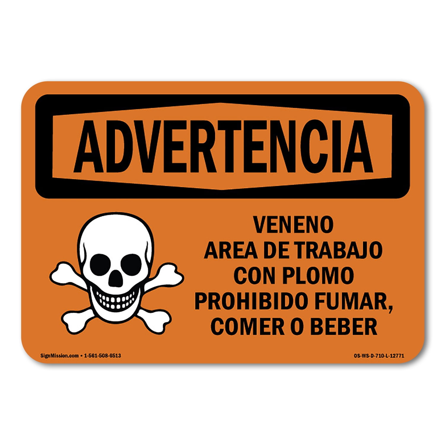 OSHA WARNING Sign - Poison See MSDS Follow Safe Spanish | Decal ...