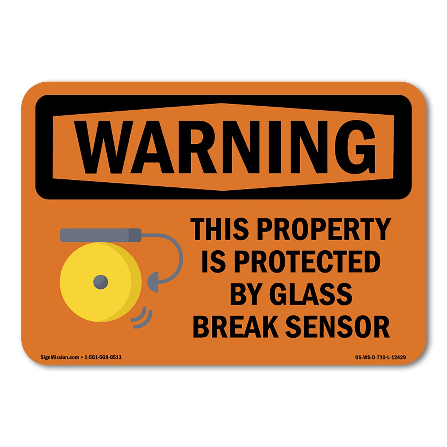 OSHA WARNING Sign - This Property Is Protected By With Symbol | Plastic ...