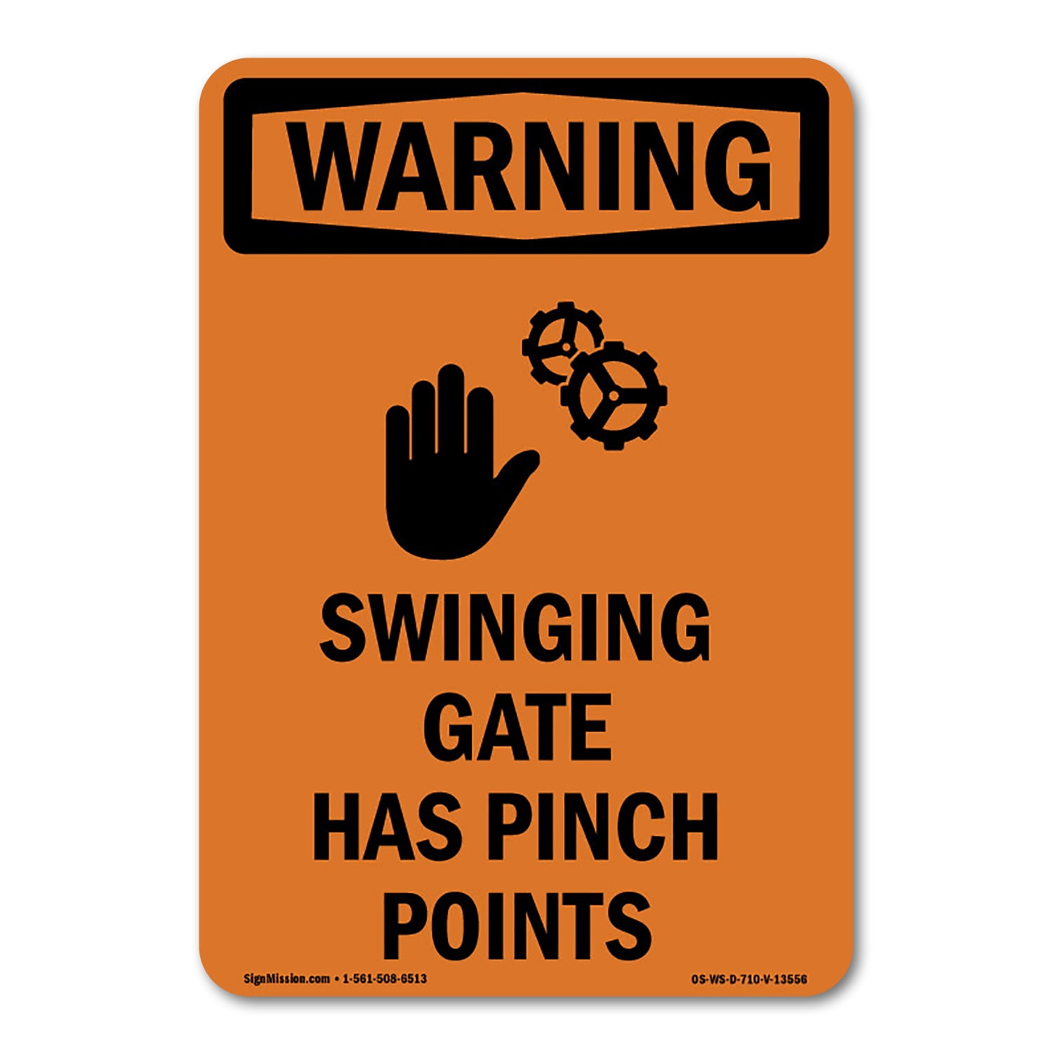OSHA WARNING Sign - Swinging Gate Has With Symbol | Decal | Protect ...