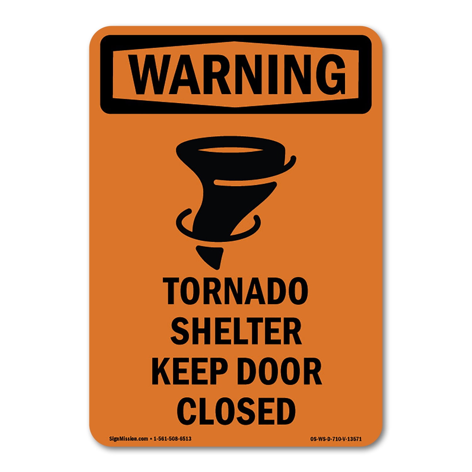 OSHA WARNING Sign - Tornado Shelter Keep With Symbol | Decal | Protect ...