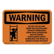 SignMission 12 x 18 in. OSHA Warning Sign - Tip-Over Hazard Do Not ...