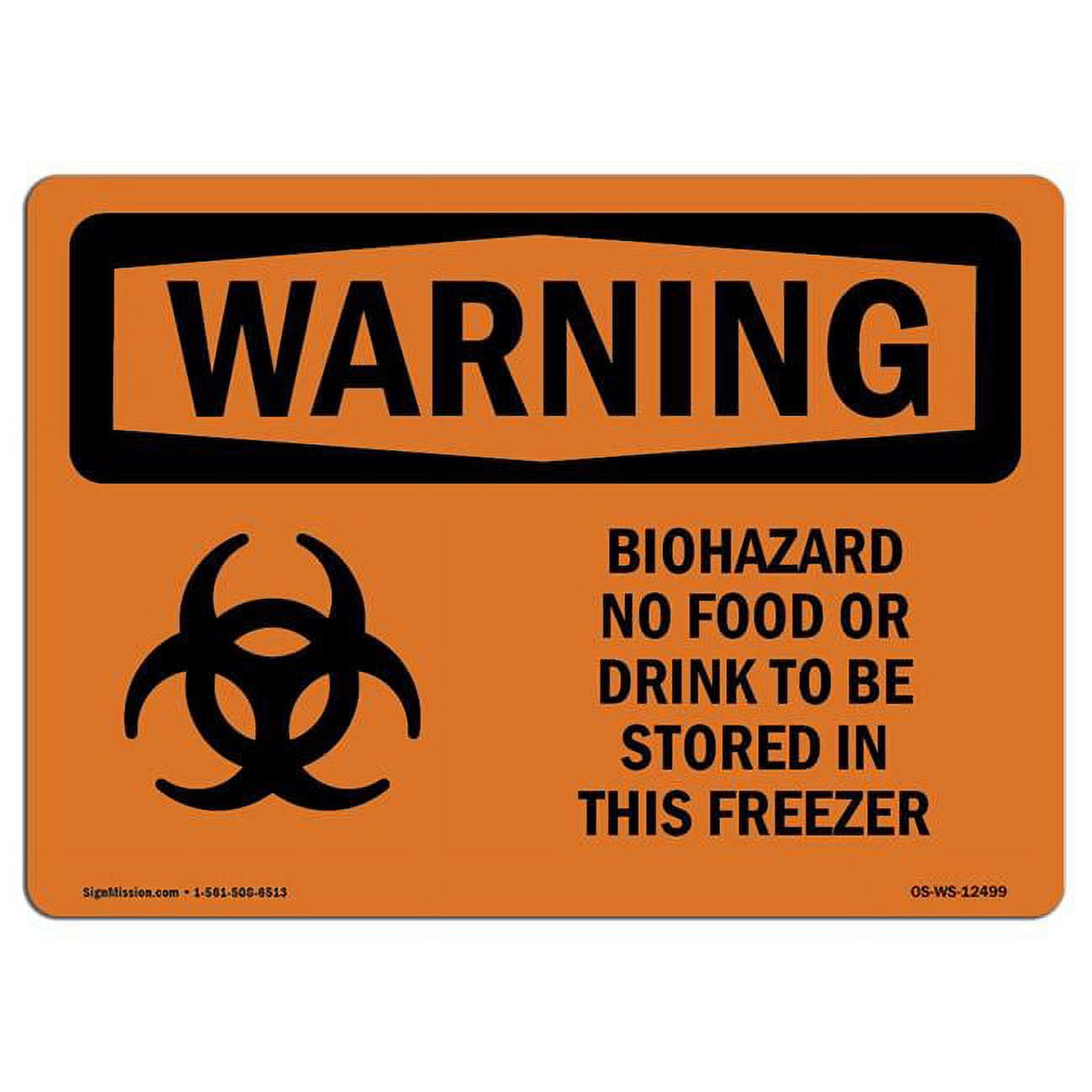 OSHA Warning Sign - Biohazard No Food or Drink - Walmart.com