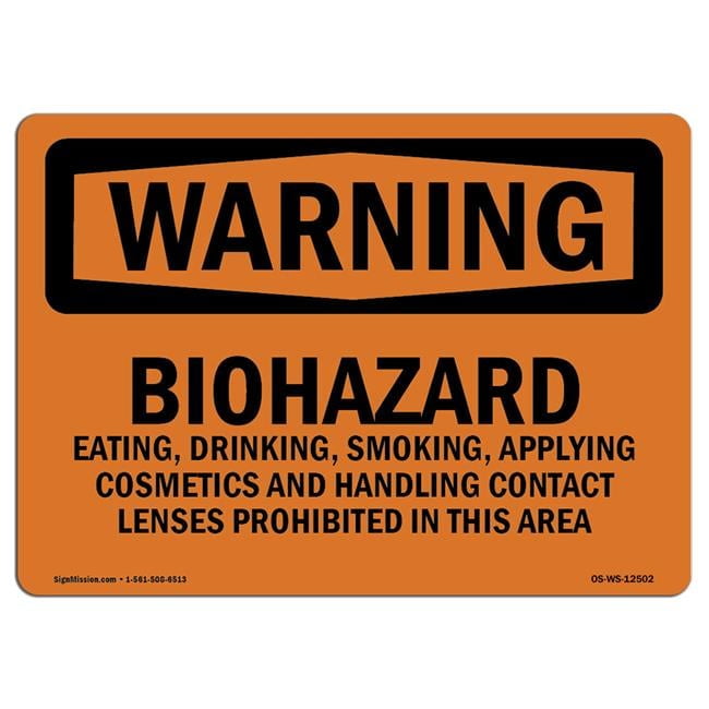 OSHA Warning Sign - Biohazard with Symbol - Walmart.com