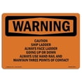 OSHA Warning Sign - Caution Ship Ladder Always Face Ladder Going ...