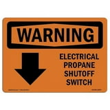OSHA Warning Sign - Electrical Propane Shutoff Switch with Symbol ...