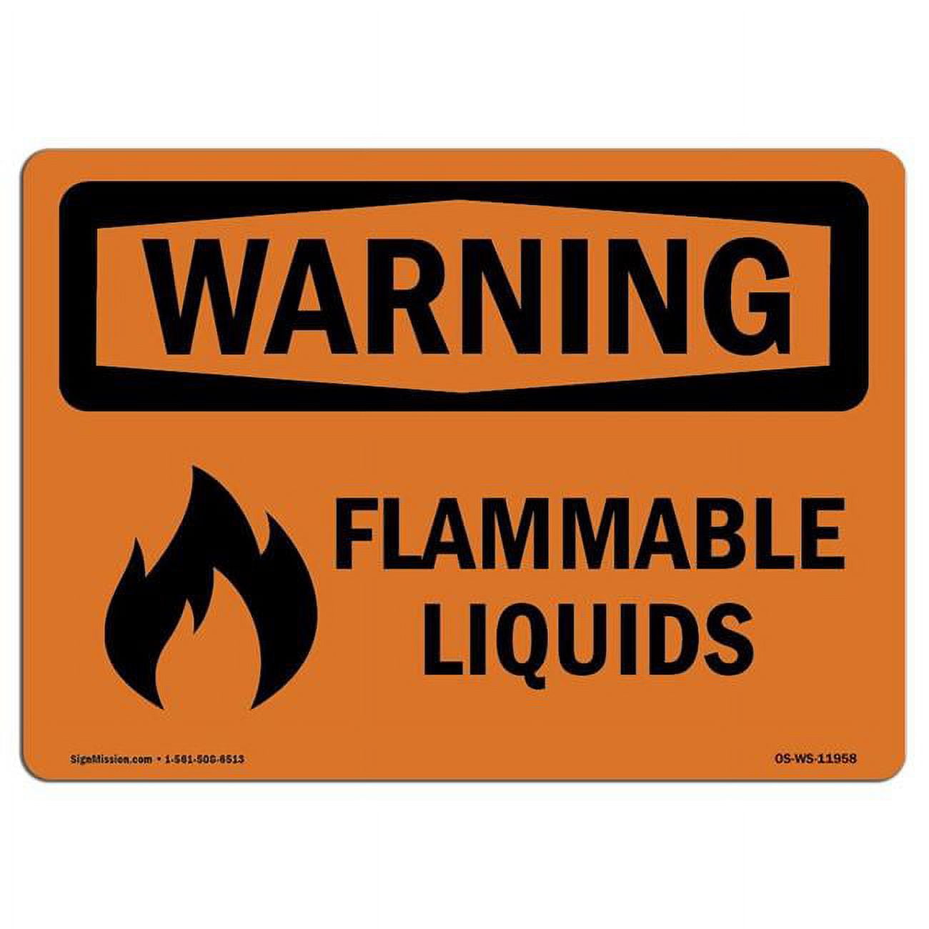 OSHA Warning Sign - Flammable Liquids - Liquidos Inflamables - Walmart.com