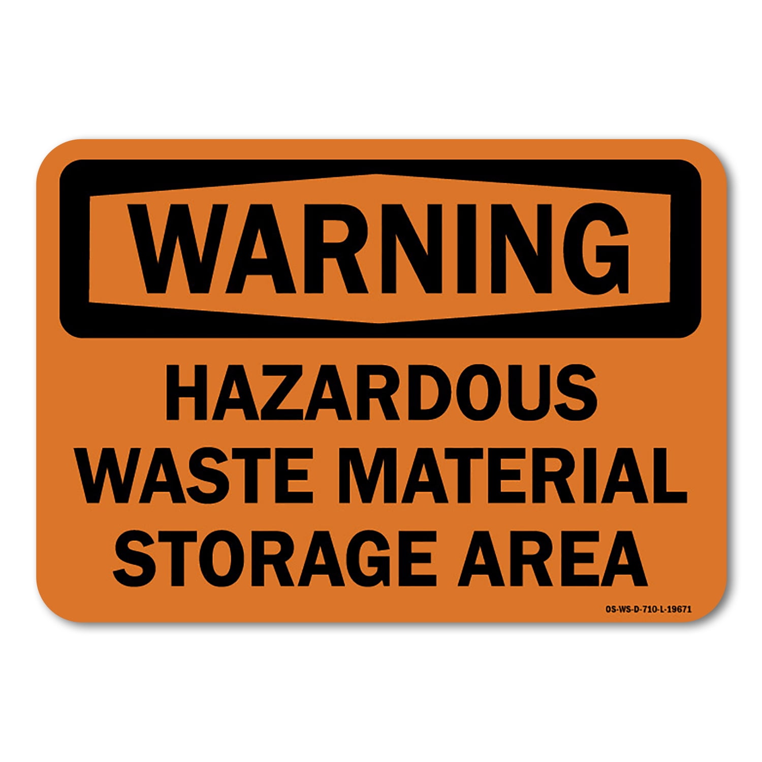 OSHA Warning Sign - Hazardous Waste Material Storage Area | Plastic ...