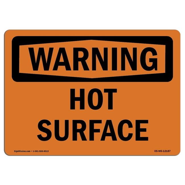 OSHA Warning Sign - Hot Surface - Walmart.com