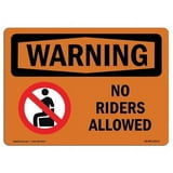 OSHA Warning Sign - No Riders Allowed with Symbol - Walmart.com